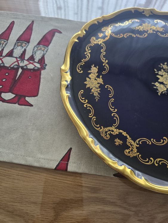 Porzellanplatte echt Kobalt Goldrand (Gebraucht) in Thal für CHF 35 ...