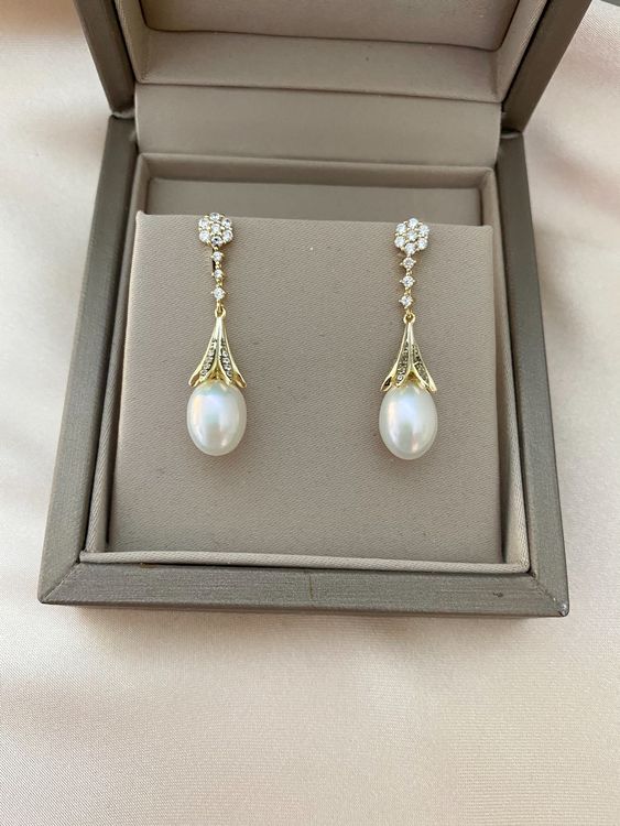 Perlen Ohrringe/ Echte Süsswasserperlen | Kaufen auf Ricardo