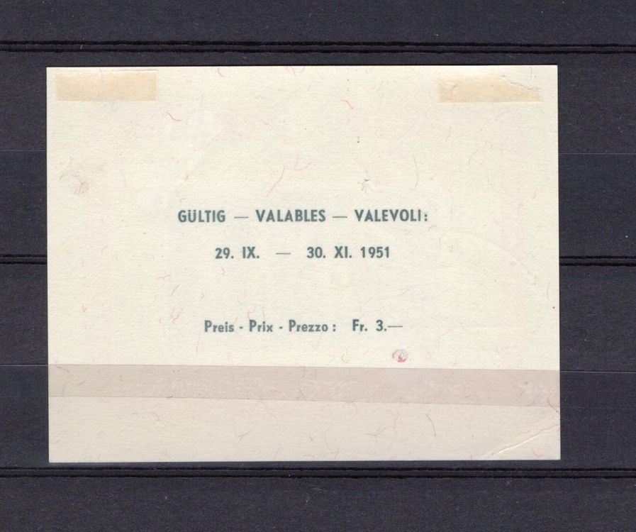 Timbres Suisse , Bloc Lunaba 1951 Erste tag Voir photos (D'occasion) à ...