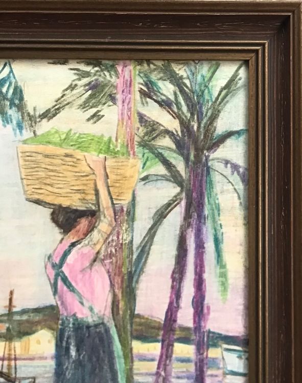 Leo DECK (1908-1997) öl Kreide Gemälde von eine Damme (Gebraucht) in Root für CHF 40 – mit ...