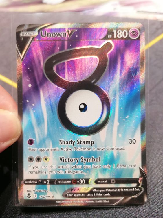 UNOWN V FULLART 176/195 SILVER TEMPEST POKEMON KARTE MINT | Kaufen auf Ricardo