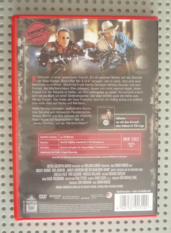 Harley Davidson & the Marlboro Man (DVD) Mickey Rourke (Gebraucht) in ...