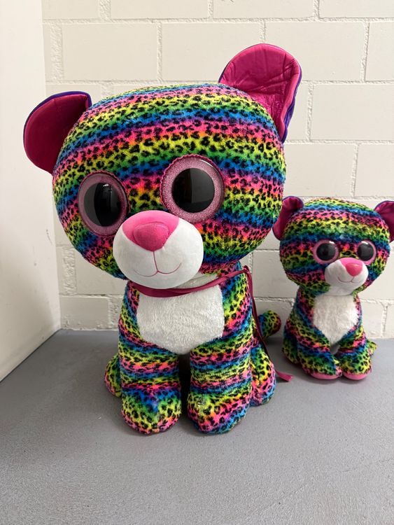 TY Dotty Leopard mit Glitzeraugen 68cm und 44cm gross (Gebraucht) in ...
