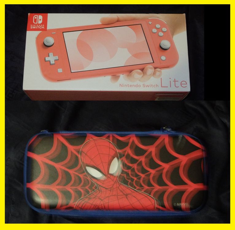 Nintendo Switch Lite Rosa mit Spiderman Tasche | Kaufen auf Ricardo