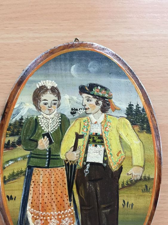 Appenzeller Bauernmalerei Frau und Mann auf dem Kirchgang. (Gebraucht) in Stein AR für CHF 35 ...