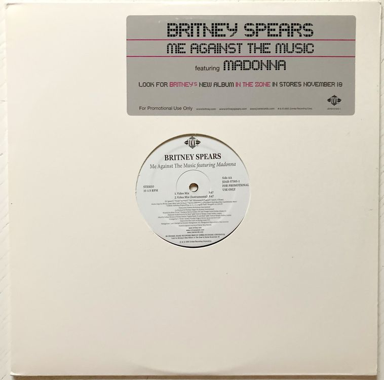 BRITNEY SPEARS FEATURING MADONNA - ME AGAINST THE MUSIC (Gebraucht) in ...