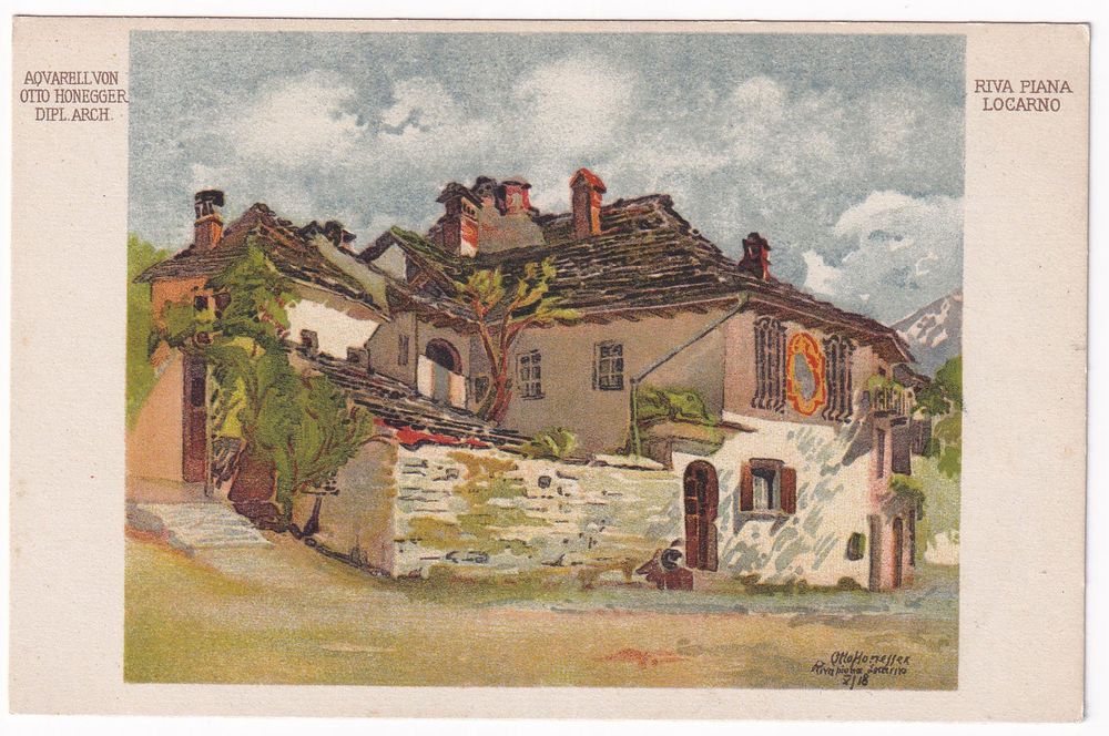 Riva Piana Locarno ( Aquarell von Otto Honegger ) (Gebraucht) in ...