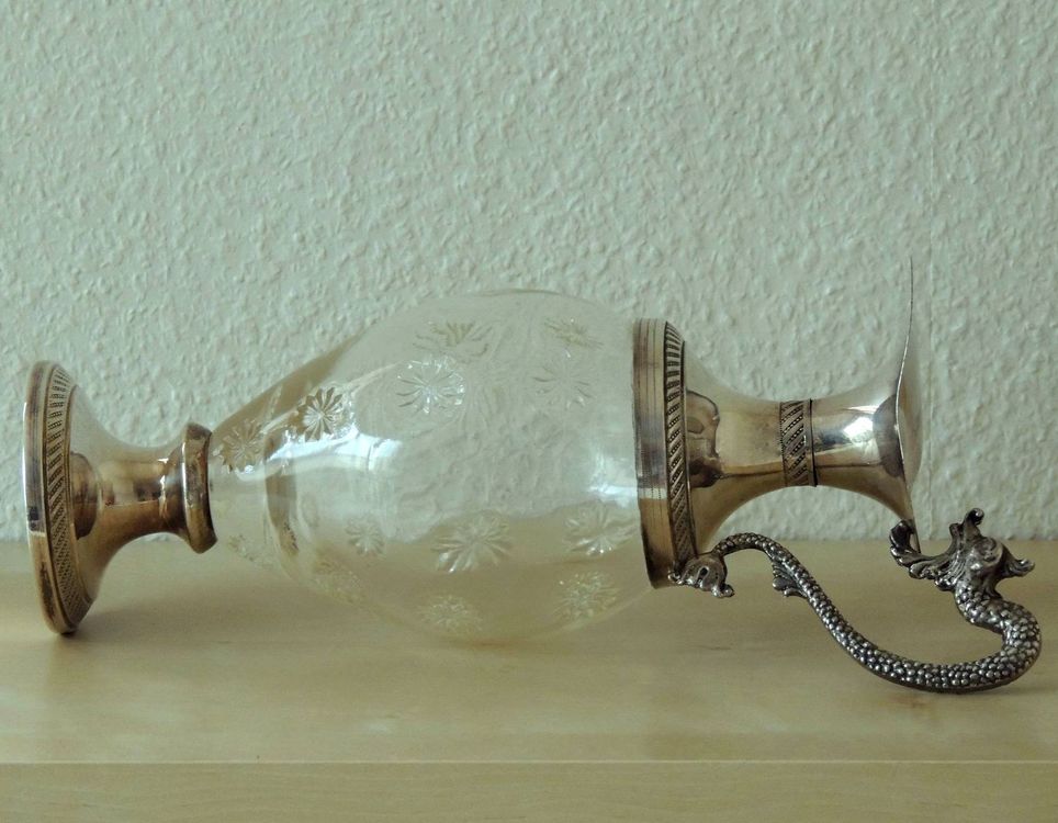 Carafe dragon, verre et métal argenté, Buton, Italie, 1960s (Gebraucht ...