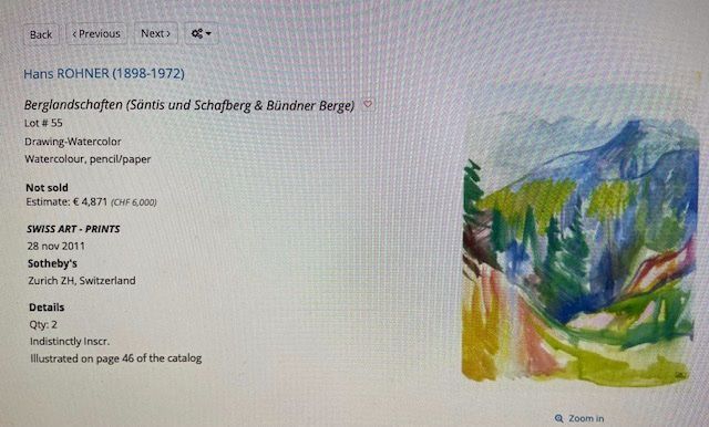 Hans Rohner 1898-1972, Säntis+Schafberg (Gebraucht) in Herrliberg für ...