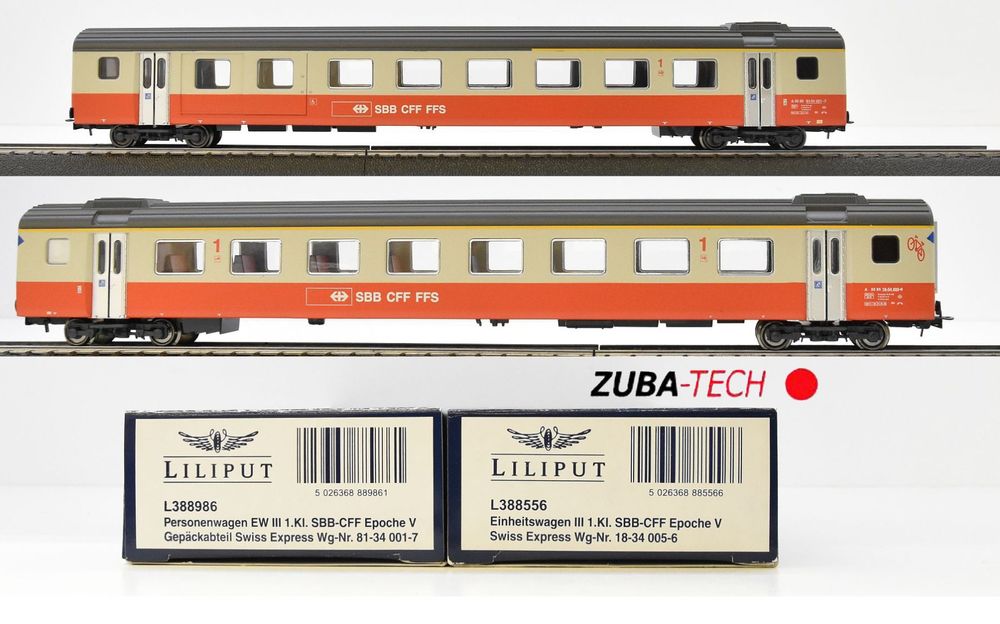 Liliput 2x EW III Personenwagen Swiss Express SBB H0 GS OVP (Neu (gemäss Beschreibung)) in St ...