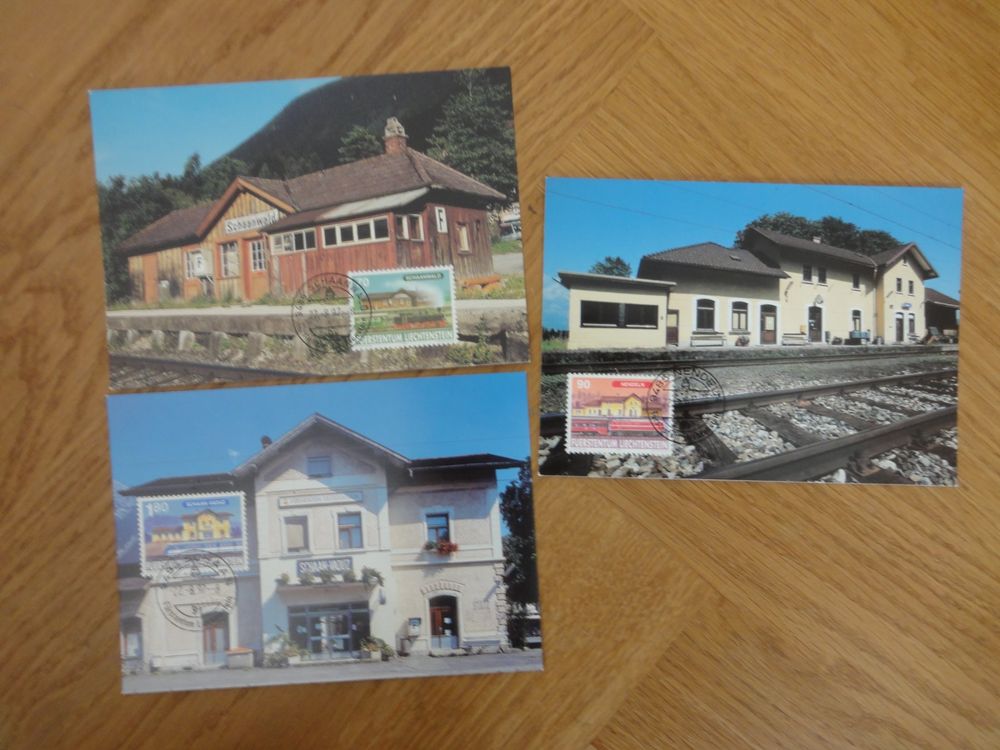 270.) 3 x AK 125 Jahre Eisenbahn Liechtenstein (Gebraucht) in Winterthur für CHF 1 – mit ...
