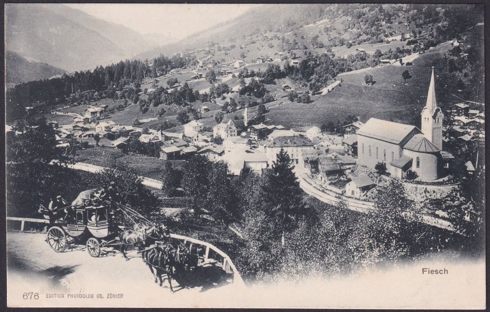 Wallis, ca.1895 Postkutsche in Fiesch, Karte ungelaufen. (Gebraucht) in ...
