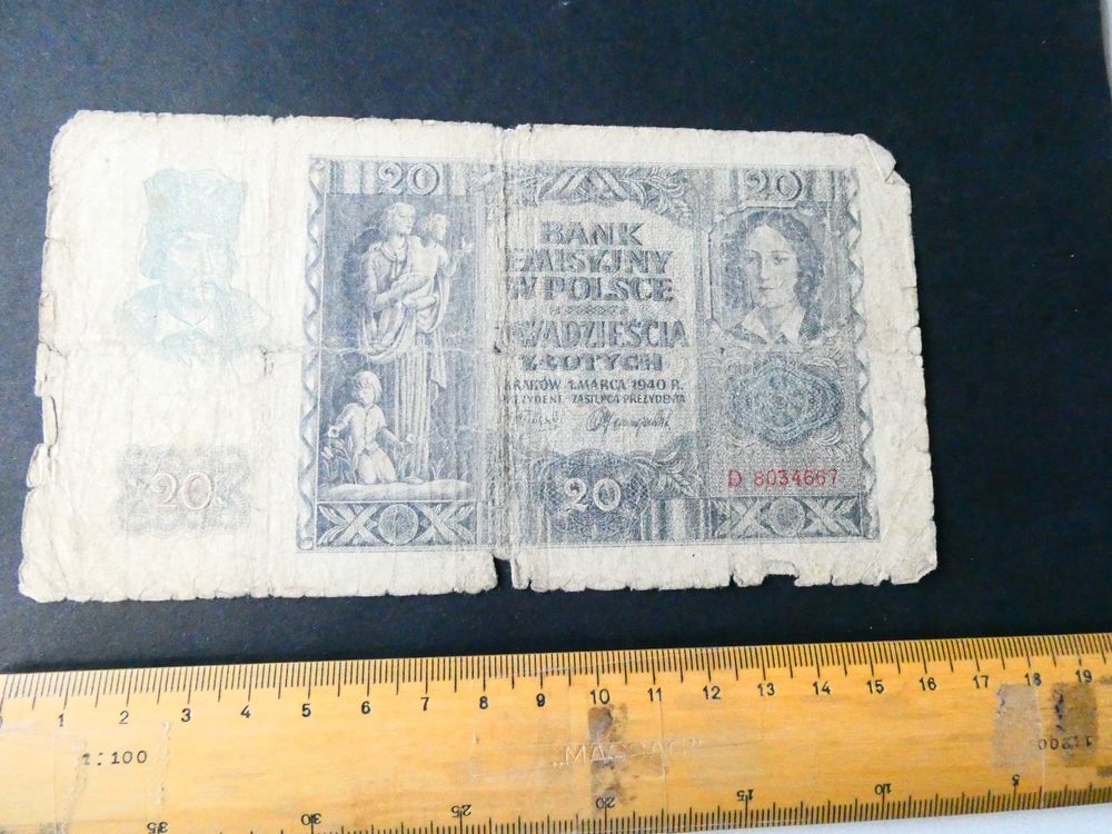 Polen 1940, 20 Zloty - Pick 95 (Gebraucht) in Hinterforst für CHF 1 – mit Lieferung auf Ricardo ...