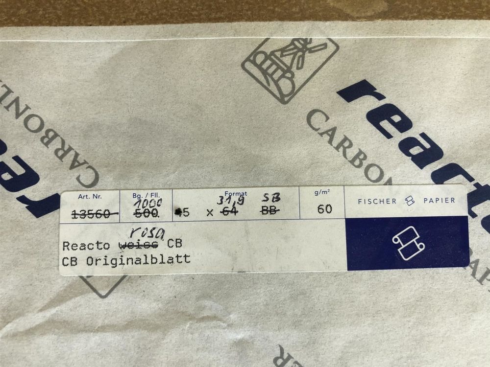 3000 Bogen Papier Reacto CB rosa (Neu (gemäss Beschreibung)) in Schötz ...