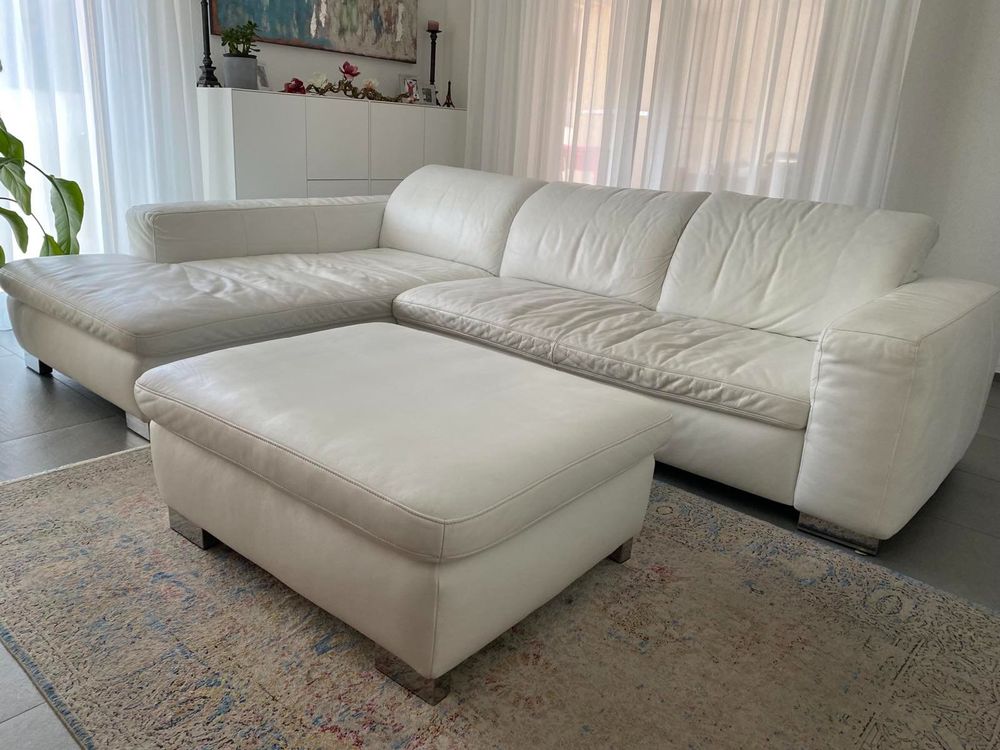 Leder Sofa weiss (Gebraucht) in für CHF 110 – nur Abholung auf Ricardo ...