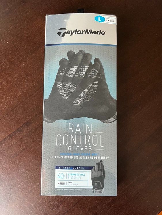 TaylorMade New 2 Gloves Rain Control L Black/Gray N6406022 (Neu (gemäss ...