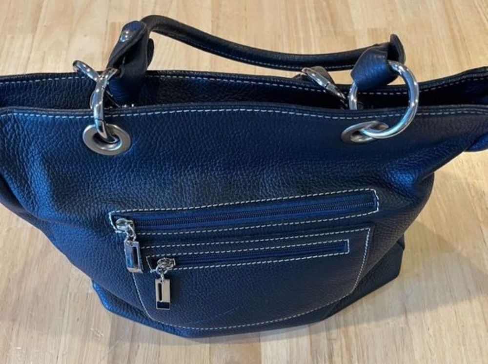 Handbag Ladybag Blaue Handtasche Leder Ausgehtasche Bluebaby | Kaufen ...