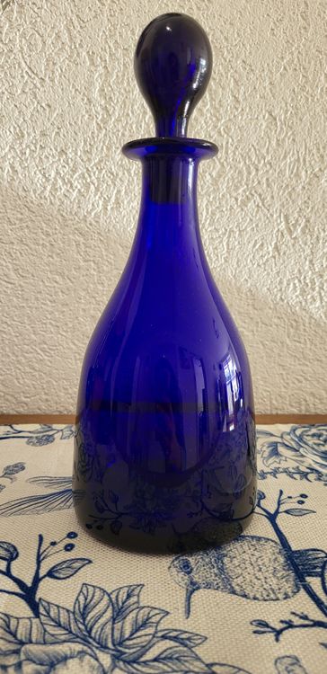 Carafe en verre bleu Cobalt signée 27.5 Cm pièce rare ! (Gebraucht) in ...