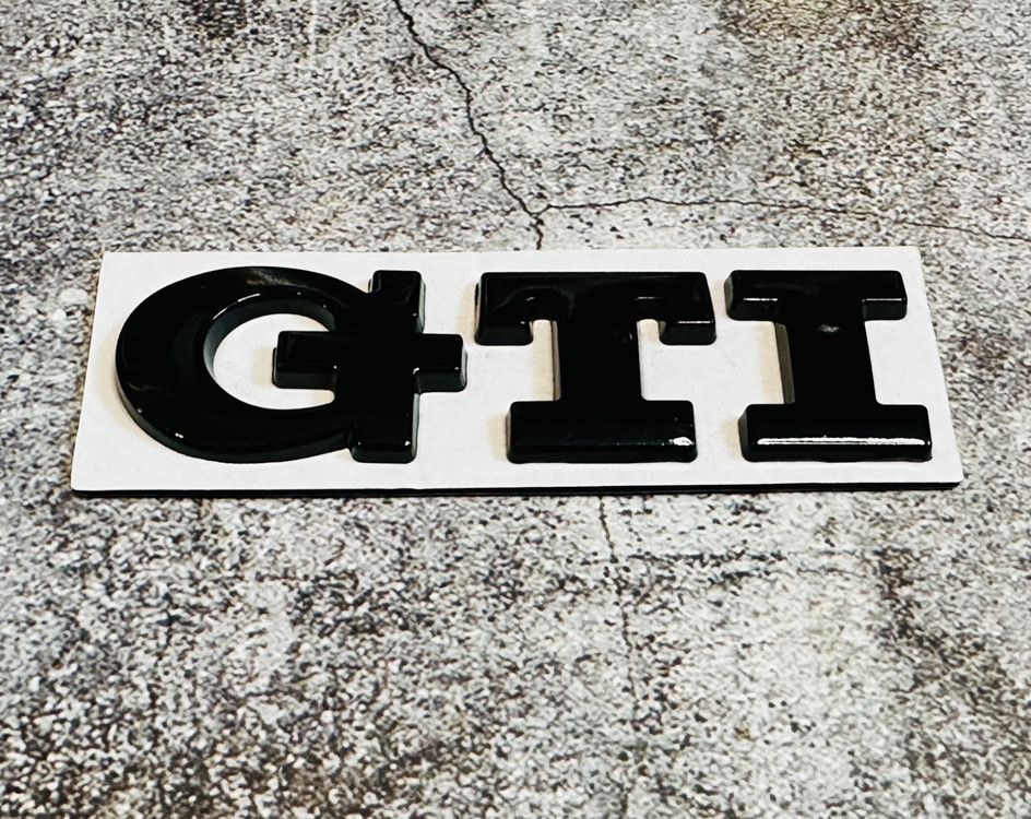 VW GTI Emblem Schriftzug Logo aus Metall NEU Schwarz Glanz | Kaufen auf ...