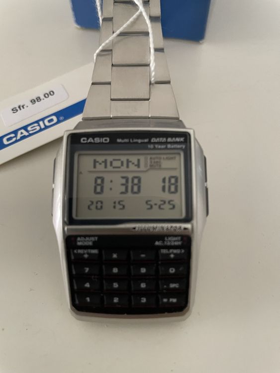 Montre Casio vintage Data Bank acier inoxydable (Neuf avec emballage d ...