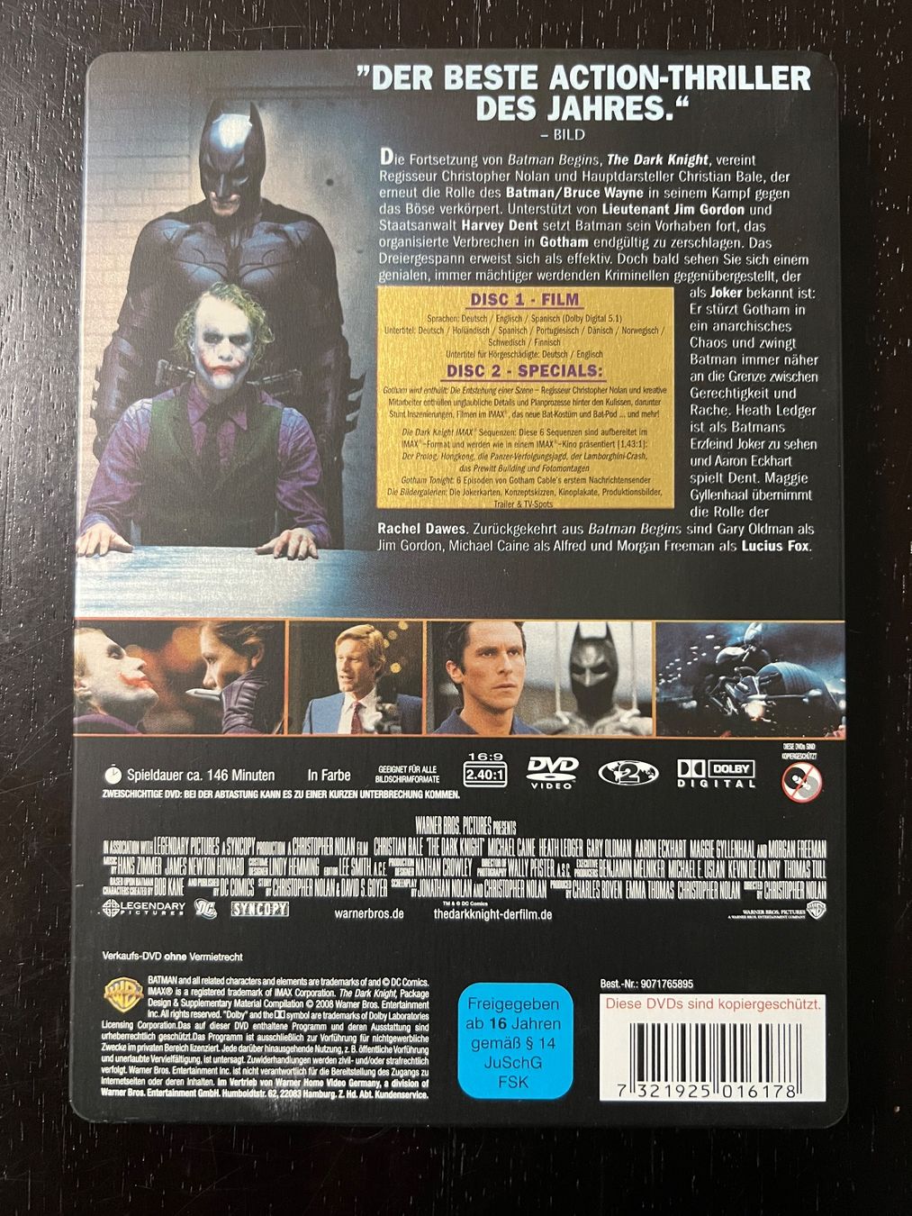 The Dark Knight, DVD Steelbook Special Edition, FSK16 (Gebraucht) in ...