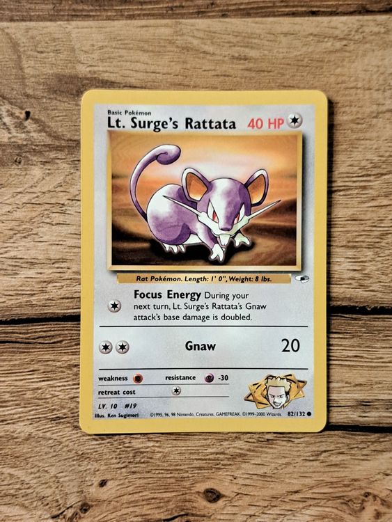 Pokémon Trading Card Game, Lt. Surge's Rattata, Gym Heroes | Kaufen auf ...