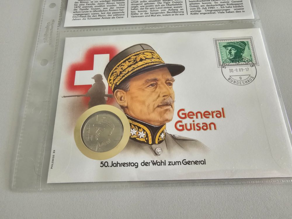 General Guisan 5 Fr. Gedenkmünze und Briefmarke | Kaufen auf Ricardo