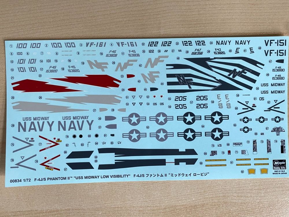 Decals 1:72 - F-4J/S Phantom II USS Midway von Hasegawa (Neu (gemäss ...