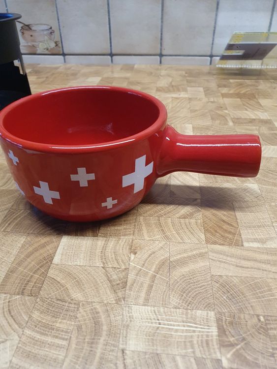 Mini Fondue Caquelon mit CH-Kreuz | Kaufen auf Ricardo