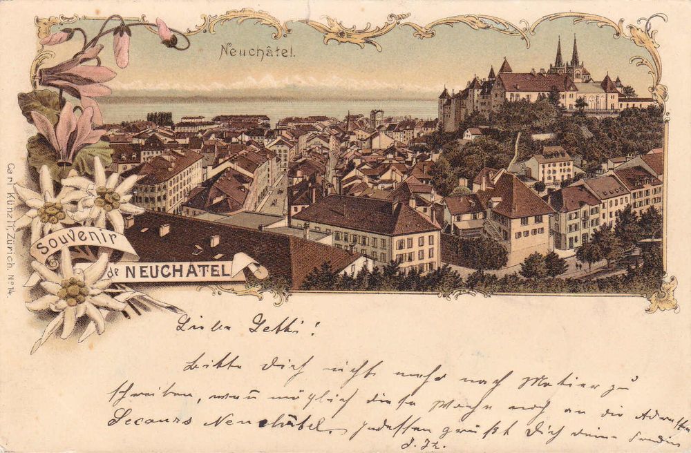1897/98, "Souvenir de Neuchâtel" und "Lac de Neuchâtel (Gebraucht) in Wenslingen für CHF 5 – mit ...