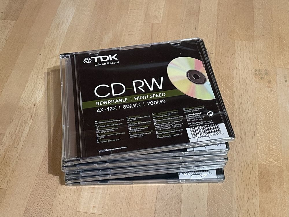 9x TDK CD-RW Rohlinge 700 MB beschreibbar 👍 (Neu und originalverpackt) in Rheinfelden für CHF 4. ...