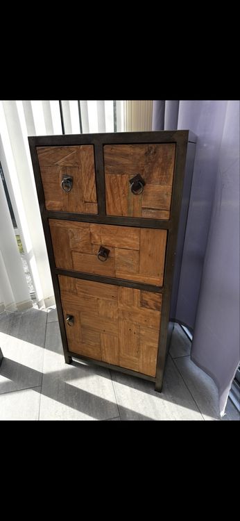 Holz Metall Kommode, Industrial Design, Vintage Look! (Gebraucht) in ...