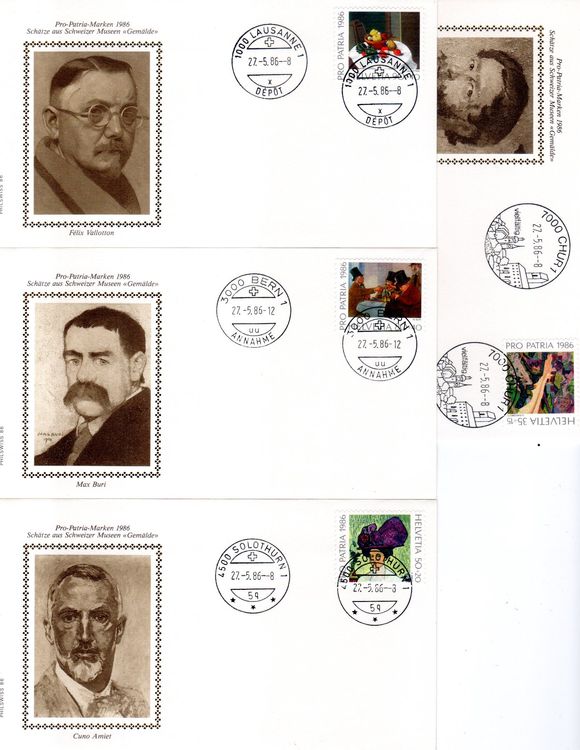 1986 PRO PATRIA GEMÄLDE 4 SCHÖNE BELEGE - ERHALT SIEHE SCAN | Kaufen ... 1986 PRO PATRIA GEMÄLDE 4 SCHÖNE BELEGE - ERHALT SIEHE SCAN | Kaufen ...