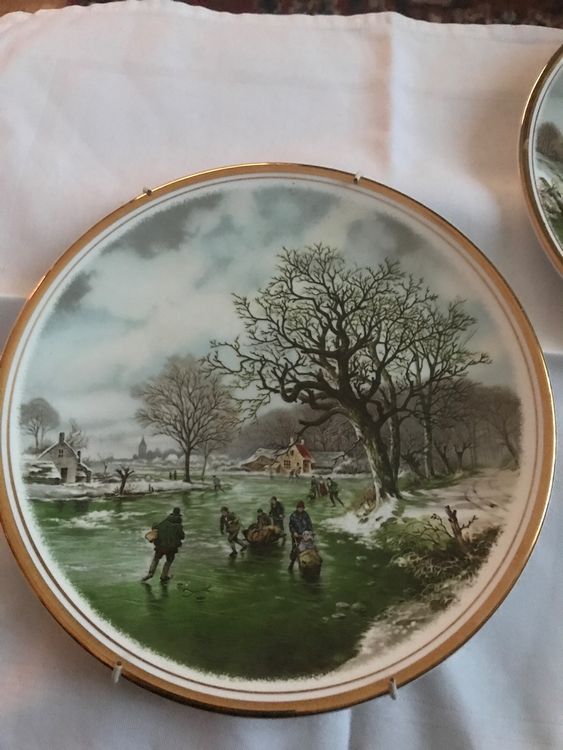 Porzellan Wand Teller Winter nach B.C. Koekkoek (Gebraucht) in Baden ...