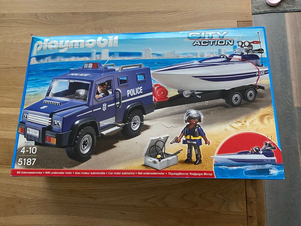 Playmobil 5187 Polizei Truck & Speedboot (Neu und originalverpackt) in ...