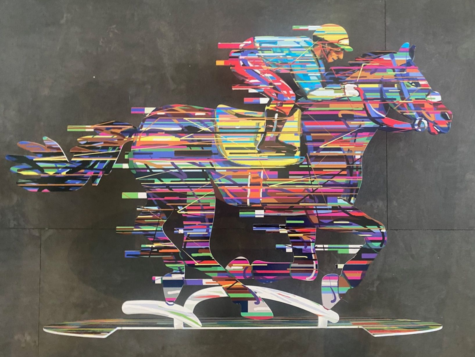 Skulptur von David Gerstein – Jockey auf Pferd – freistehend (Gebraucht ...