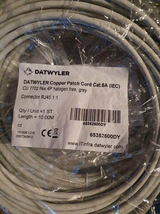Patchkabel 10m Cat6a RJ45 mit Schirm | Kaufen auf Ricardo