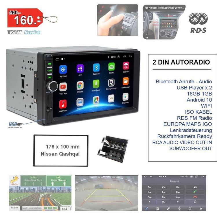 2 DIN Autoradio Android GPS RDS Nissan (Neu und originalverpackt) in Chiasso für CHF 160 – mit ...