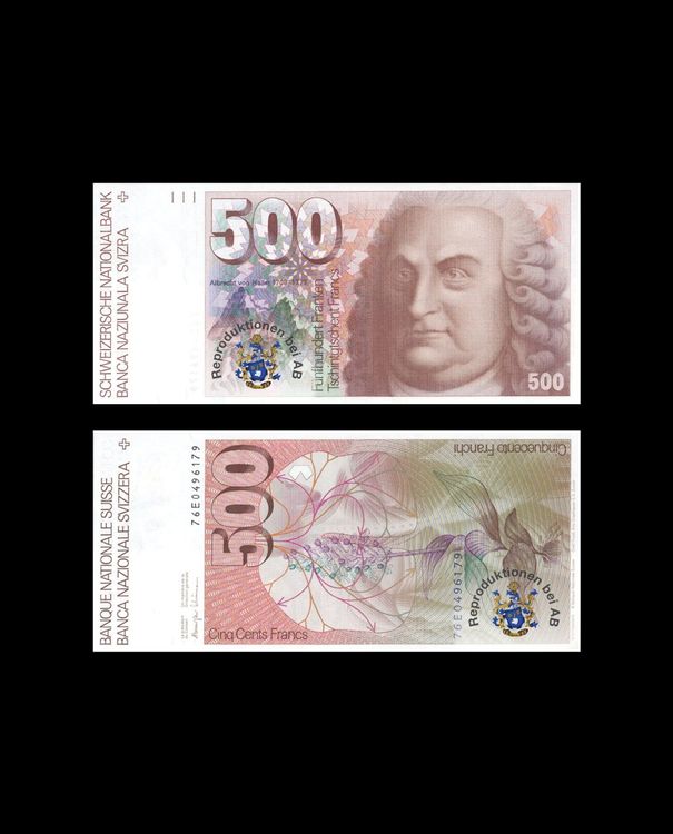 500 Franken Note Serie 6 (Replica) (Neu (gemäss Beschreibung)) in Arch ...