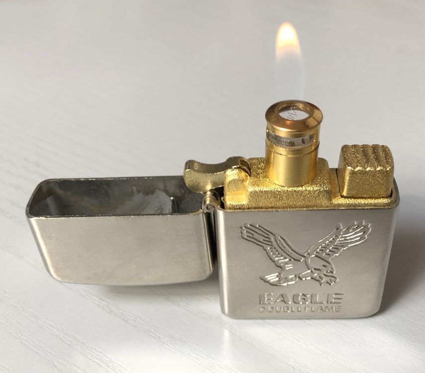 Sturmfeuerzeug "Eagle Doubleflame" mit Etui. (Gebraucht) in Römerswil LU für CHF 15 – mit ...