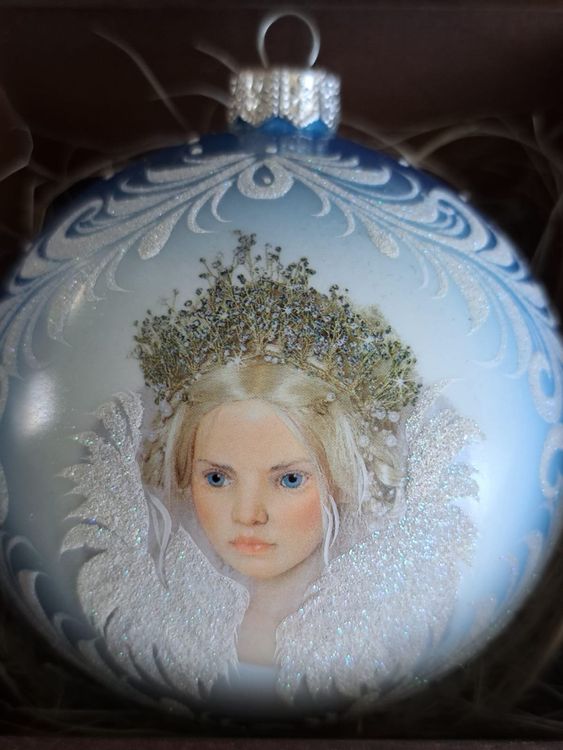 exklusive handbemalte Weihnachtskugel mit schöner Holzbox | Kaufen auf Ricardo