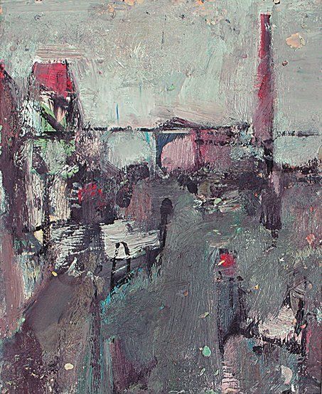 Walter Emil Müller. Vorort Skizze, 1950. Öl auf Papier (Gebraucht) in Zumikon für CHF 140 – mit ...