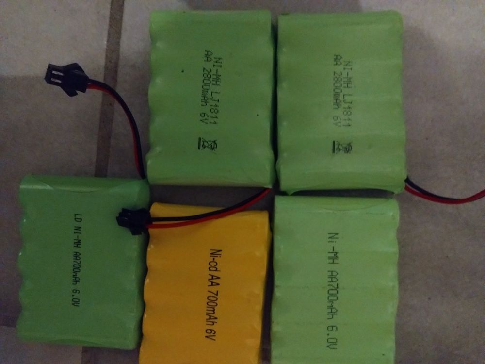 5 batteries 6Volt 2x2800mAh 3x 700mah avec chargeur USB (Neuf (Voir ...
