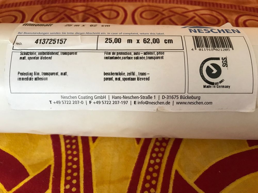 Transparente Selbstklebefolie 18 Meter Länge & 62 cm Breite (Neu ...