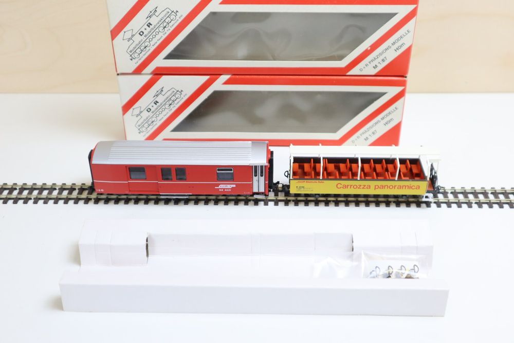 D+R RhB Aussichtswagen + Gepäckwagen H0m - 20100 / 20031 (Gebraucht) in ...