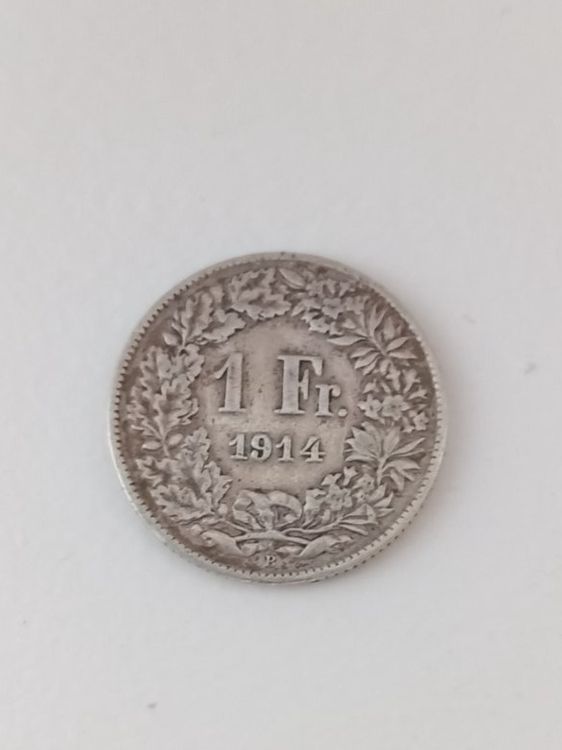 Münze 1 Franken Jahr 1914 silber (Gebraucht) in Balsthal für CHF 2 – mit Lieferung auf Ricardo ...