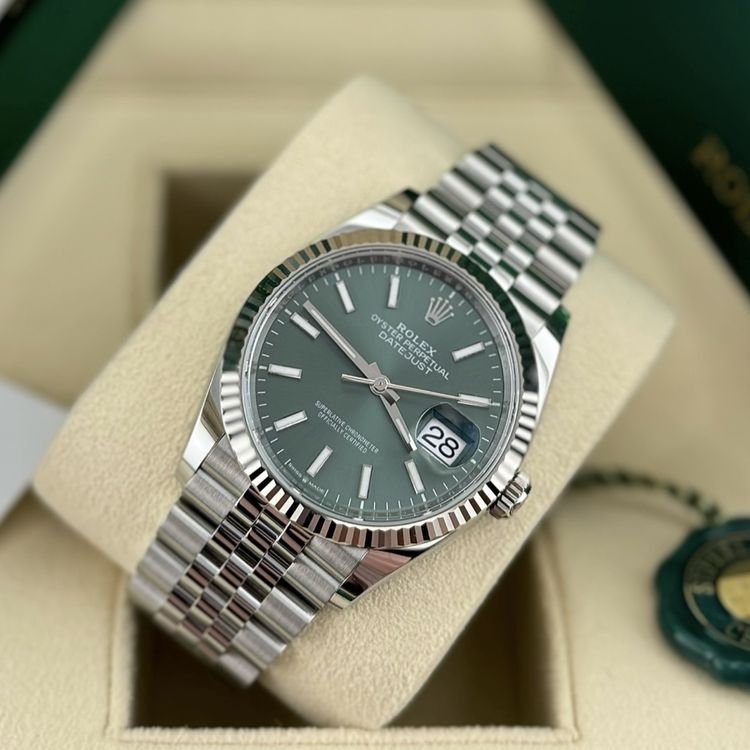 Rolex Datejust 36 Mintgrün NEU 09/2024 (Neu und originalverpackt) in Zizers für CHF 11900 – nur ...