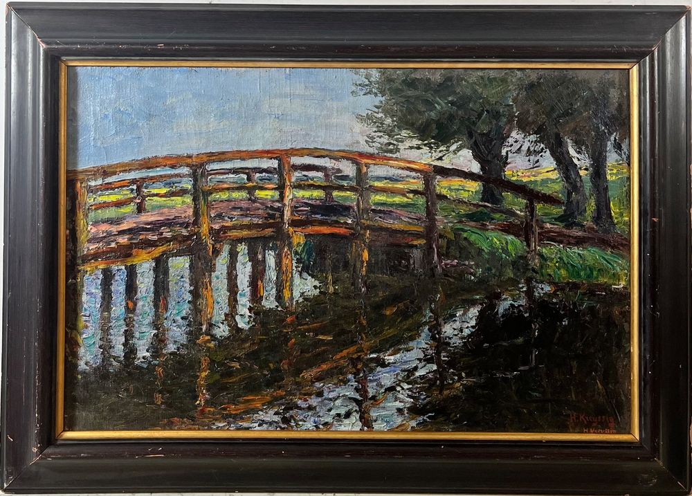 Hugo Kreyssig (1873-1939) Brücke Ansicht Gemälde (Gebraucht) in Root ...