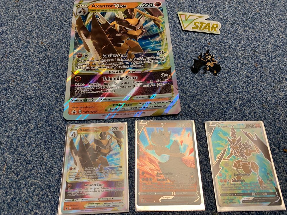 Pokeon Axantor V/ VStar/ Promo Karte/ Grosse Karte/ Pin (Gebraucht) in ...