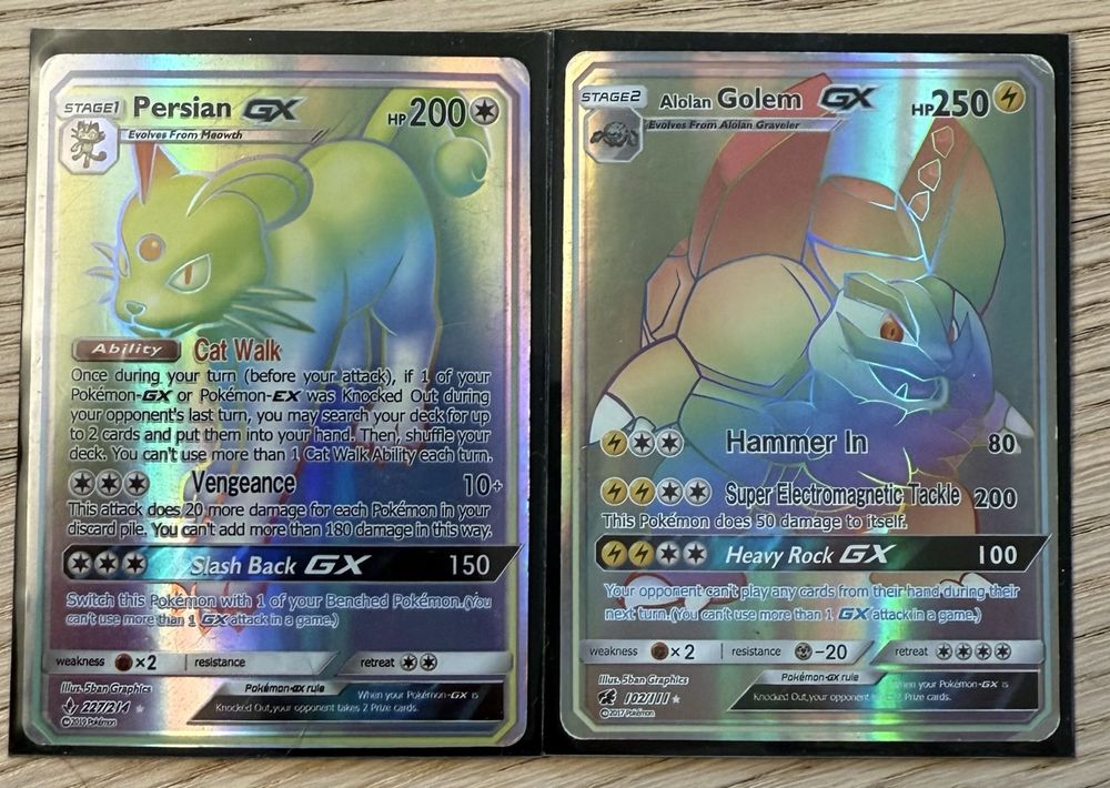 Pokemon Karten: Alola Golem GX & Persian GX Holo (Gebraucht) in Langnau ...